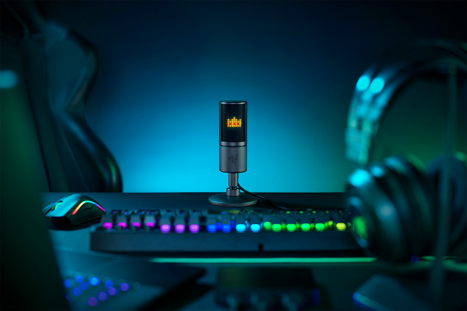 RAZER SEIREN EMOTE STREAMING MICROPHONE WITH EMOTICON DISPLY (8-BIT ...